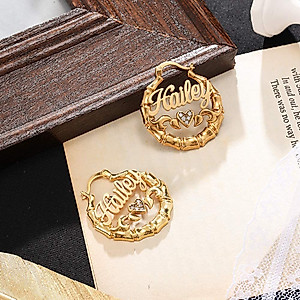 Gifts for Her Personalized Name Hoop Earrings Custom Unique Name Eardrops for Women Birthday Jewelry
