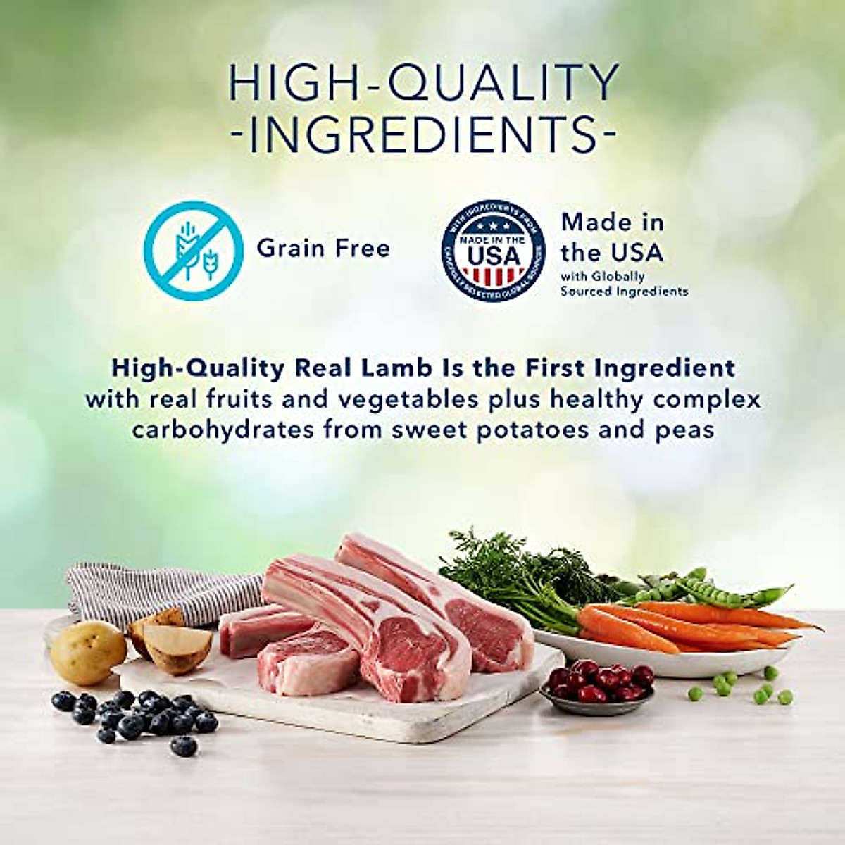 Blue Buffalo Freedom Grain Free Natural Adult Dry Dog Food, Lamb 24-lb