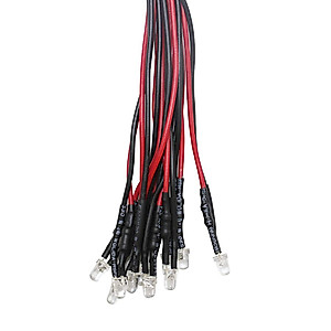 KeeYees 60Pcs 3mm Pre Wired LED Diodes Light Ultra Bright -White Warm White Red Blue Green Yellow (10PCS X 6 Colors) + 60Pcs 3mm Plastic LED Holder LED Light Mounting Holders