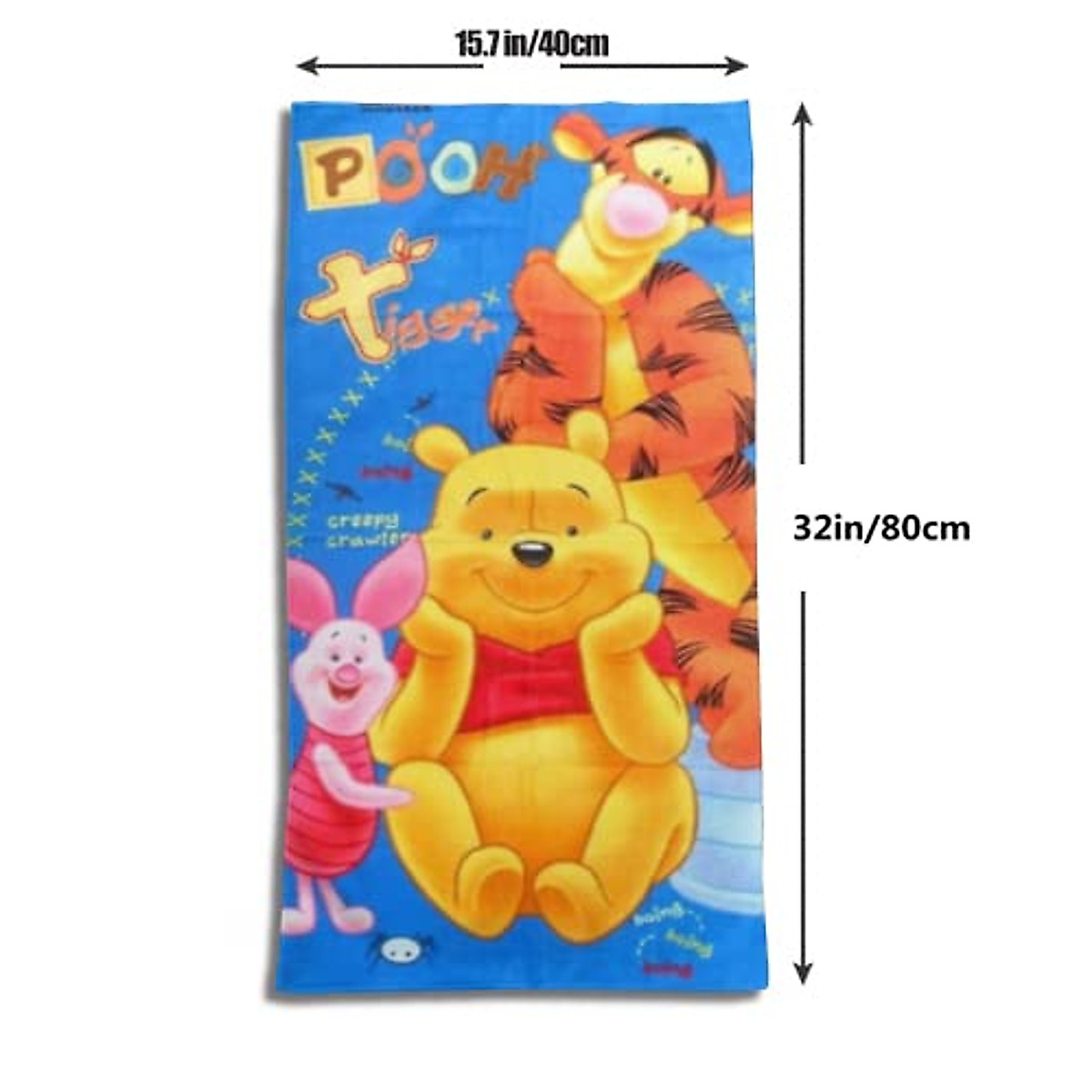 Fashion Towels, Quick-Drying Super Absorbent Soft Microfiber Dis Ney Cartoon Series Hand Towel 32×16 (40cm×80cm) inch (Cartoon W Pooh 8)