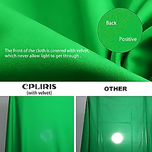 CPLIRIS 10x20ft Green Screen Backdrop for Photography, Chromakey Large Green Screen Pure Polyester Collapsible Green Fabric for Photoshoot, Game Live Steaming，Video Conference