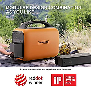 Runhood 324Wh Energy Bar for Portable Power Station DC&AC Connector Solar Panel and Other Runhood Electronics Module
