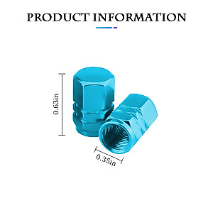 Fekey&JF 16 PCS Car Tire Valve Stem Caps, Waterproof Airtight Car Wheel Tire Valve Stem Covers Universal for Cars, Bicycles, Trucks, Motorcycles, Car Accessories for Men Women (Light Blue)