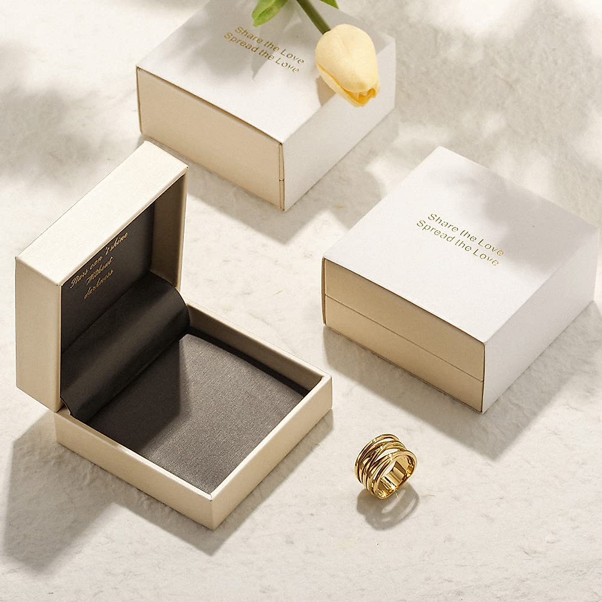 CIUNOFOR 13.7MM Cross Ring Enhancers for Women Statement Engagement Ring Silver Gold Rose Gold Plated Ring Engraving Customized Personalized (18K Gold, 8)