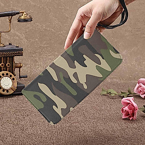 InterestPrint Women's Camouflage Pattern Camo Fashion Wristlet Purse Continental Wallet