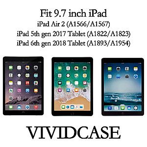 iPad Air 2 Case iPad 6th Generation Case iPad 5th Generation Case Shockproof Case Ultra Slim Lightweight Stand Case for 9.7 inch iPad (Pink)