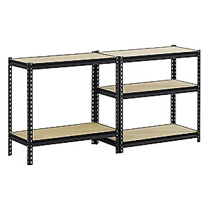Kcelarec 5-Tier Utility Shelves, Metal Storage Shelves Garage Shelving Unit Adjustable Garage Storage Shelves Storage Racks Heavy Duty Shed Shelving (Black)