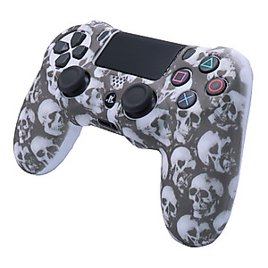 RALAN Controller Silicone Cover for PS4, Skull Silicone Gel Controller Skins Protector Compatible for PS4 Controller (Skull Thumb Grip x 8).