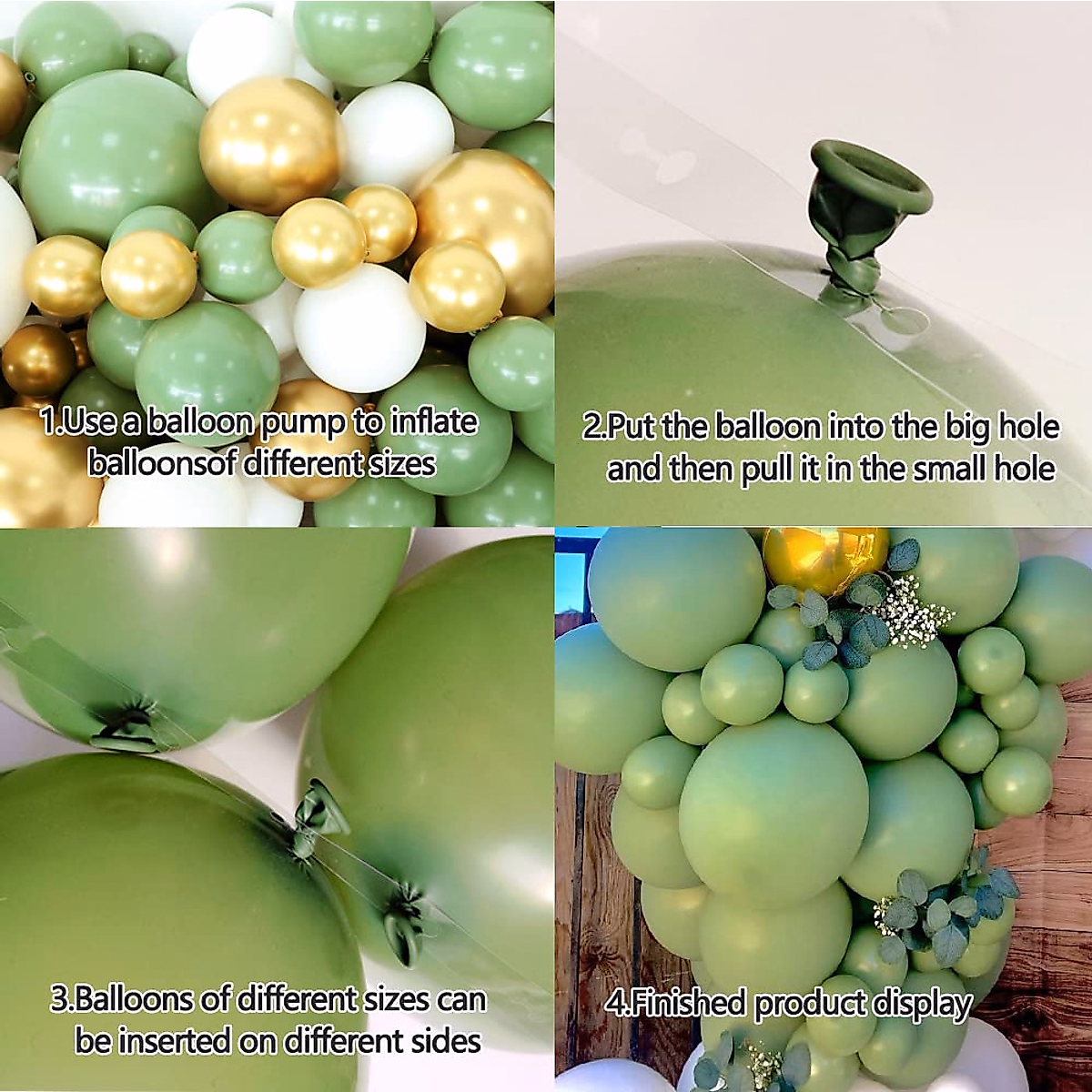 Sage Green Balloon Garland Kit Arch Oh Baby Shower Olive Matte Different Sizes Decor Happy Birthday Party Decorations