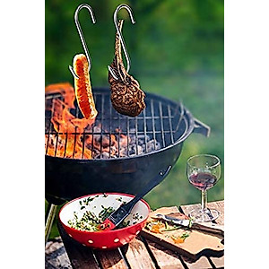 ARTOYS Meat Hooks 4'' 4mm, SUS304 Stainless Steel Butcher's Hook(10Pack), Meat Hook for Smoker, Drying, Butchering, Smoking, BBQ, Grilling,Jerky.