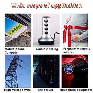 Jahyshow 4 Pack LED EMF Meter Magnetic Field Detector Ghost Hunting Paranormal Equipment Tester Portable Counter