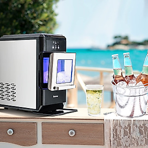 ARLIME Portable Nugget Ice Maker Machine for Countertop, 44lbs/24H Sonic Ice Maker Self-Cleaning with 4.8lb Ice Bin & Scoop, Intelligent Control Panel, Chewable Ice Makers for Kitchens, Offices, Home
