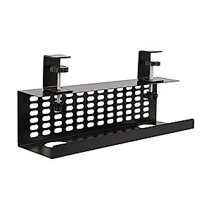 Under Desk Cable Management Tray, 16'' No Drill Cord Management Tray, Desk Accessory and Workspace Organizer for Cable Management