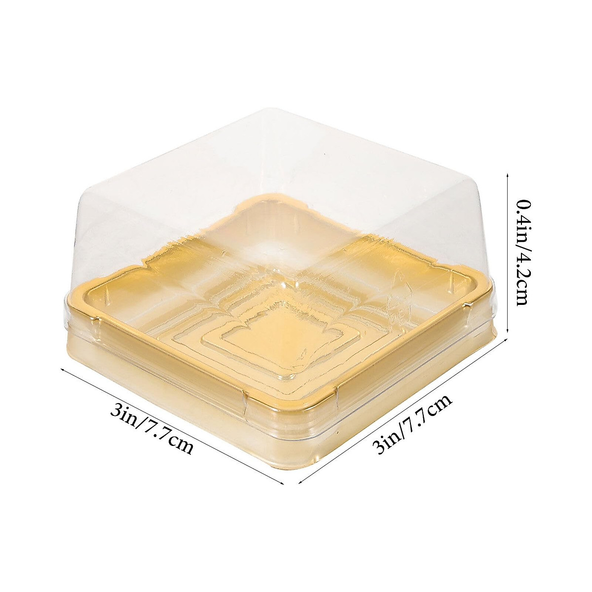 Healvian 50pcs Boxes Muffins Moon Cake Containers Dessert Containers with Lids Mousse Container Cake Carrier Cake Container with Lids Mini Cupcake Container Plastic Display Stand Household