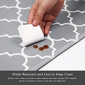 HEBE Anti Fatigue Kitchen Floor Mats Set of 2 Thick Cushioned Kitchen Rugs Mats Set Waterproof Non Slip Comfort Floor Rug Carpet for Kitchen Sink,Laundry 18"x30"+18"x48"