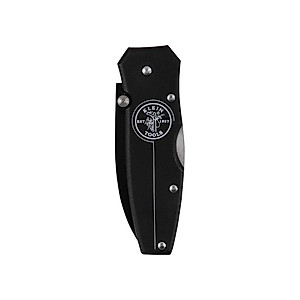 Klein Tools 44000-BLK Black Lightweight Lockback Knife with Black Aluminum Handle, 2-1/4-Inch Drop-Point Blade