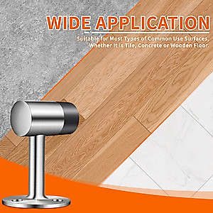 TPOHH 3 Inch Height Zinc Alloy Floor Mount Bumper, Gooseneck Door Stop with Rubber Bumper – Protects Walls from Door Knob Damage