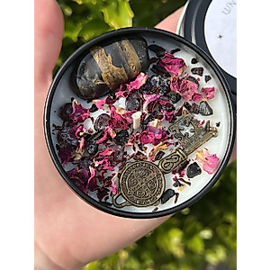 Hekate Dark Moon Goddess Candle | Hecate Witchcraft Pagan Queen of Crossroads Keys Witches Witchcraft Gift Herbal Intention Spell Ritual Altar Devotee Scented Gift