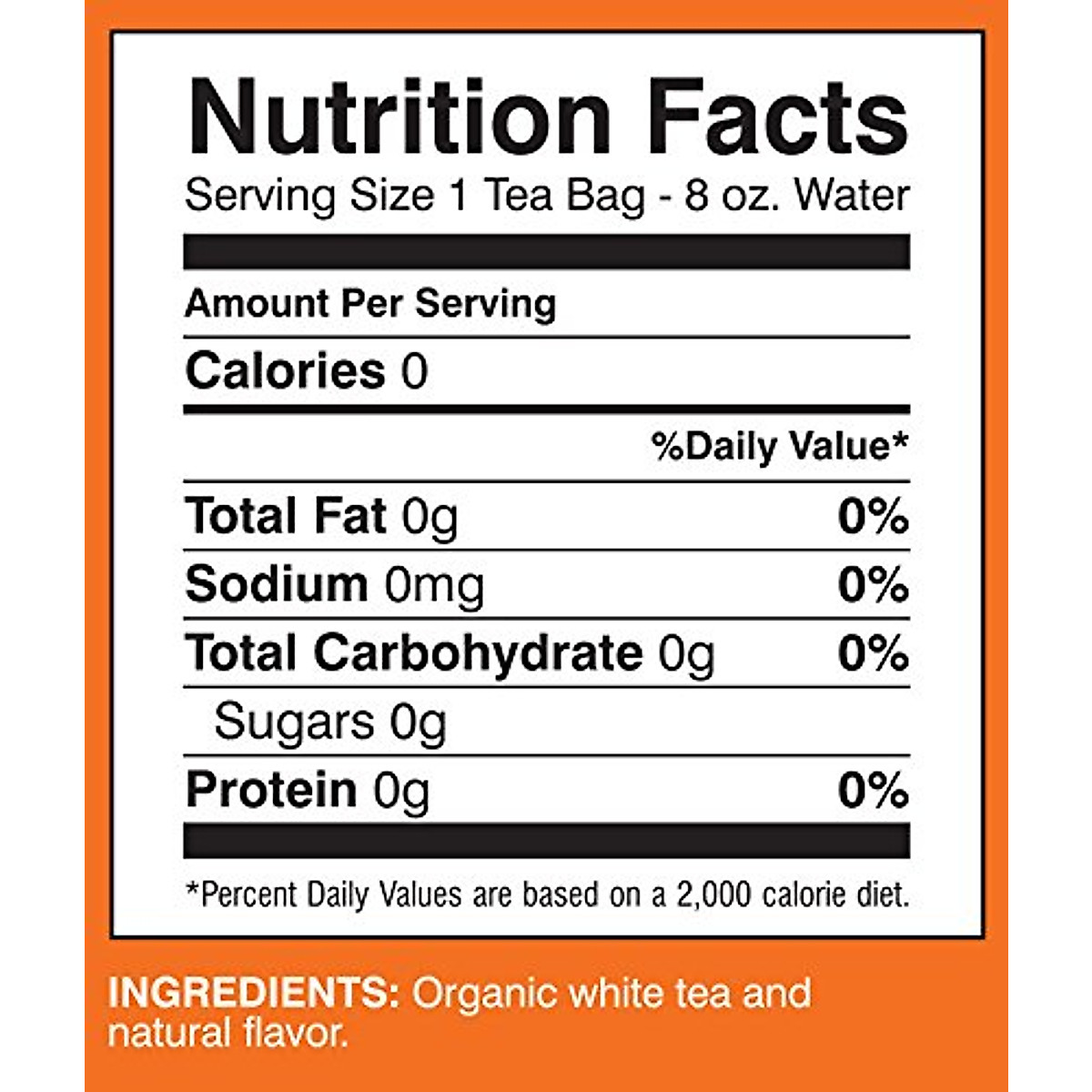 Davidson's Organics, White Peach, 25-count Tea Bags, Pack of 6