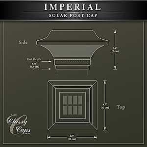 Classy Caps SLO82W Imperial Solar Post Cap - Fits 2" x 2", 2.25" x 2.25", 2.5" x 2.5" Posts - White Powder Coated Aluminum