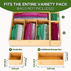 Snugreen Ziplock Bag Organizer, Food Storage Bag Organizer, Plastic Bag Organizer for Drawer, Baggie Dispenser Compatible with Ziploc, Solimo, Glad, Hefty for Gallon, Quart, Sandwich and Snack Bags