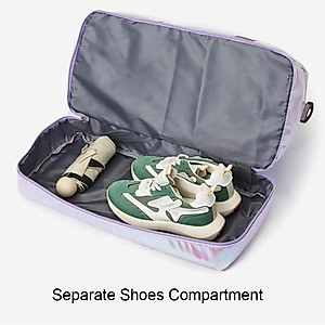 Sports Gym Bag with Shoes Compartment & Wet Pocket, Waterproof Overnight Bag Travel Bag Gymnastic Bag Dance Bag for Girl, Weekend Bag for Women (blue)