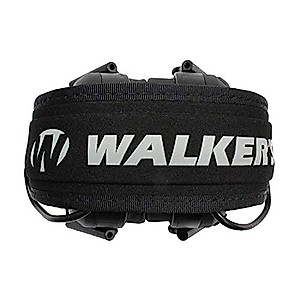 Walker's Razor Slim Electronic Shooting Hearing Protection Muff (Sound Amplification and Suppression) with Protective Case, Black Patriot Bundle