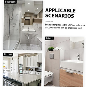 Anneome ，t- Towel Rack for Kitchen Towel Holder for Kitchen Washcloths Towels Bathroom Shelf Organizer Towel Storage Holder Towel Bar Bath Towel Rack Iron Black