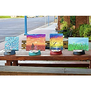 GoEasel is The Complete Painting Station. an All-in-One Easel Stand, Water Basin, and Brush Holder | for All Ages *Included with Easel is Color Palette and Canvas Clip* (Gray)