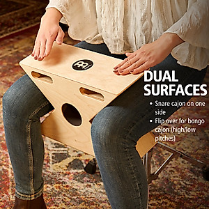 Meinl Hybrid Slaptop Cajon Box Drum with Snare and Bongo, Forward Sound Ports - MADE IN EUROPE - Baltic Birch Wood, 2-YEAR WARRANTY (HTOPCAJ3NT)