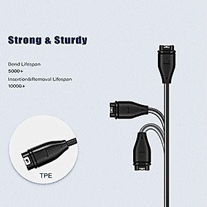 Mellbree 2-Pack Charging Cable Compatible for Garmin Watch, 3-Feet USB Charger Cable Data Transfer for Garmin Fenix 5 5 Plus 5X 5X Plus 5S 5S Plus 6 6X 6 Forerunner 935 Vivoactive 3 etc Charging Cord