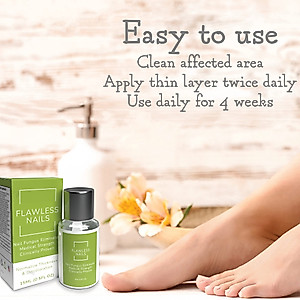 Flawless Nails Toenail Fungus Treatment | Clinically Proven Formula with Tolnaftate | Toe Fungus Nail Treatment Extra Strength Fast Acting | Athletes Foot Treatment and Antifungal Nail Polish (15mL)