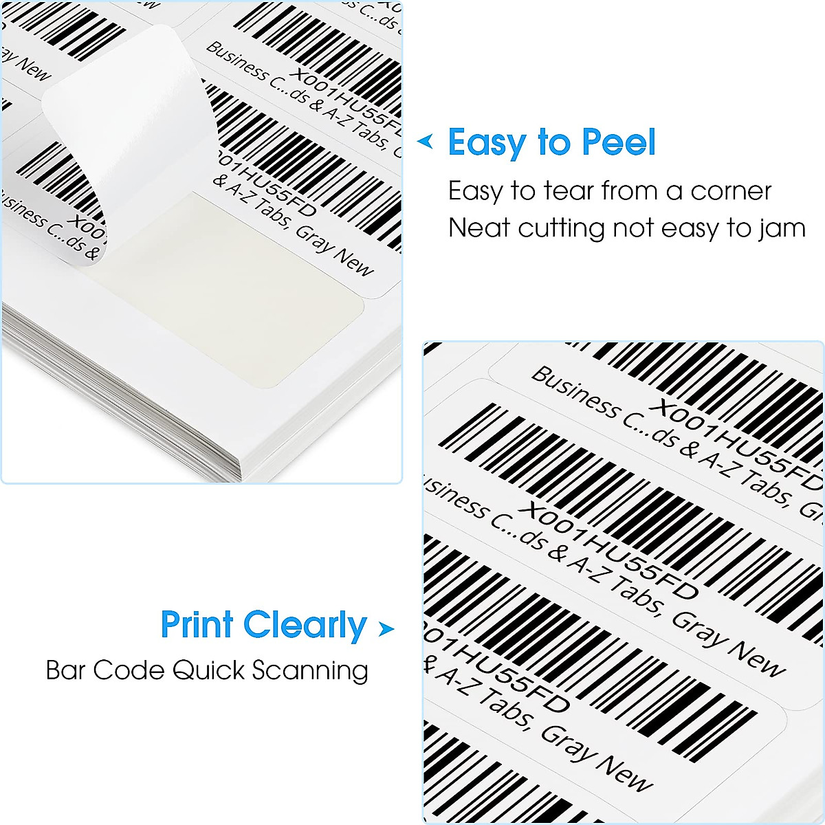 MaxGear 1" x 2-5/8" Address Mailing Sticker Labels for Inkjet or Laser Printer, Matte White Paper Sheets, Strong Adhesive, Dries Quickly, Holds Ink Well, 30 Sheets, 900 Labels