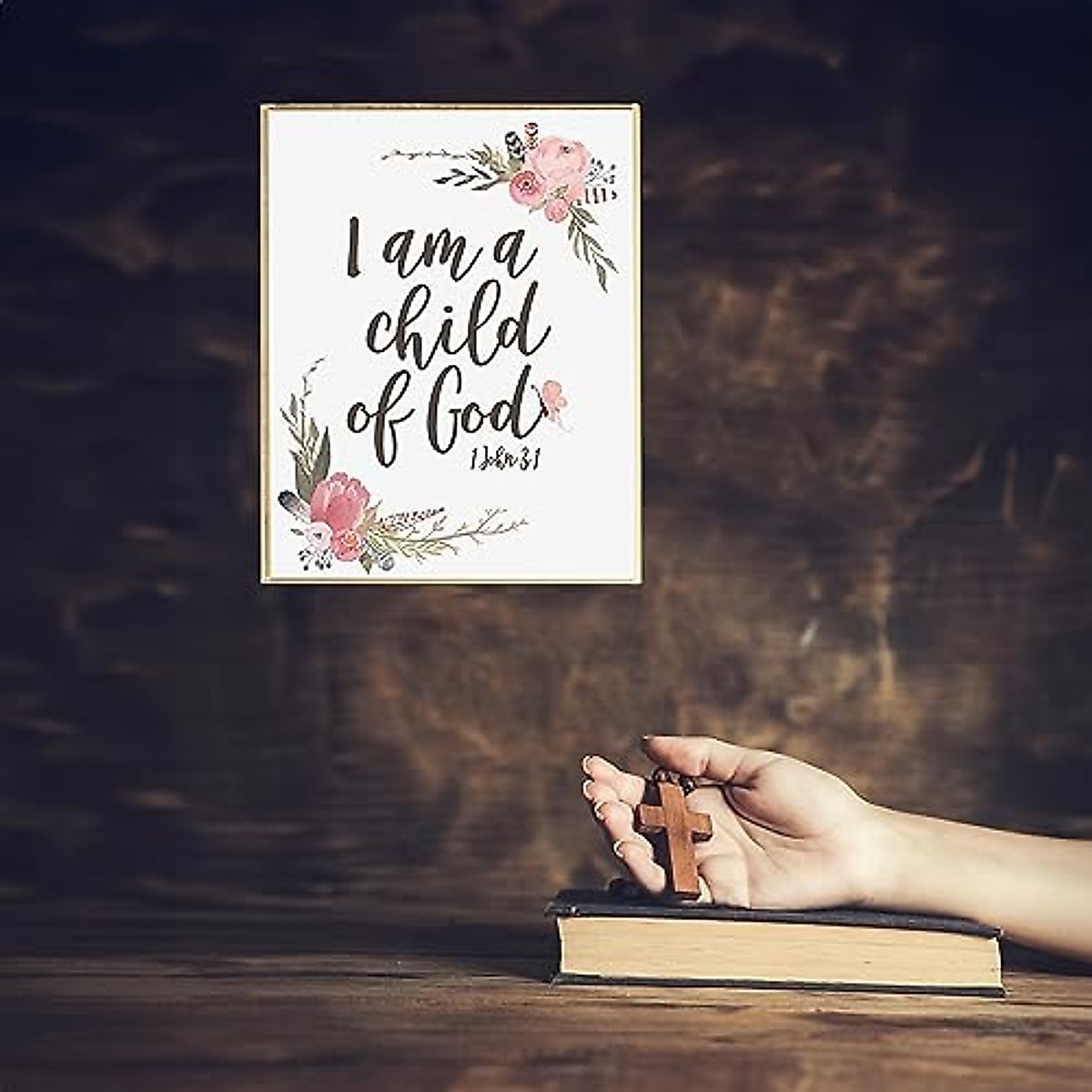 I'm A Child of God - Christian Wall Decor Print, This Bible Scripture Inspirational Wall Art Is A Elegant Flowers Faith Gift For Living Room Decor, Home Decor, Office Decor, Church, Unframed - 8x10