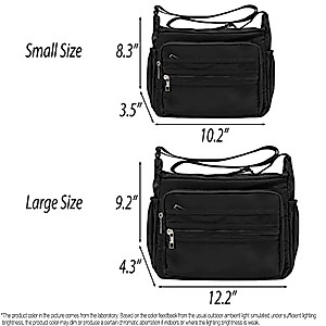 Feeliwant Crossbody Bag for Women Nylon Shoulder Bag Messenger Bag Casual Purse Handbag Black Small