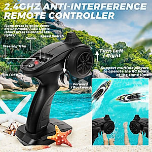 BEZGAR TX123 Remote Control Boats - Fast Speed RC Boat 32+ KPH with A Portable Suitcase for Lakes & Pools & Salt Water, Summer Toys for Adults and Ideal Gifts for Kids Boys Age 6 7 8-12 Years Old