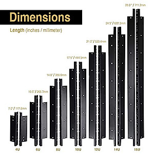 Sound Town 2-pack 10U Steel Rack Rails, with Black Powder Coated Finish and Screws (ST-RR-10U)