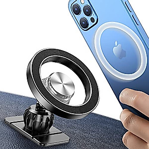 Coolpow for iPhone Magsafe Phone Mount,【Super Strong Magnet】 Magnetic Phone Holder for Car 【360° Rotation】 Magsafe Dashboard Mount Holder for Car Dash Fit iPhone 14 Pro Max 13 12 Plus All Cell Phone