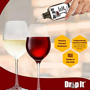 Drop It Wine Drops 2pk - The Original Sulfite and Tannin Reducer - Naturally Eliminate Sensitivities, Allergies, and Histamines - Portable Wine Wand Alternative - Easy To Use - Treat Up To 55 Glasses