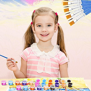 WYOMER 12 Sets(168 PCS) Acrylic Paint Set, 12 Colors Water Paint with Brushes, Washable Paint Sets for Home, Classroom and Birthday or Art Party(24 Brushes)