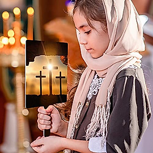 Amyhill 24 Pieces Blank Plastic Hand Fans Photo Fans Waterproof Fans Church Fans for DIY Crafting Painting Hand Held Parlor Fans Paddle Fans for Women Wedding Guests