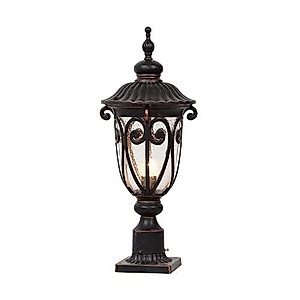 MODEBHD 49cm, Outdoor Glass Floor Lamp Bottom Light Die-cast Aluminum Column Light Waterproof IP55 Pillar Post Light Garden Decoration Park Fence Garden Villa E27 Lighting