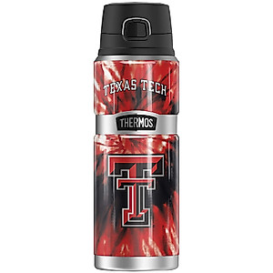 Texas Tech University OFFICIAL Tie-Dye THERMOS STAINLESS KING Stainless Steel Drink Bottle, Vacuum insulated & Double Wall, 24oz