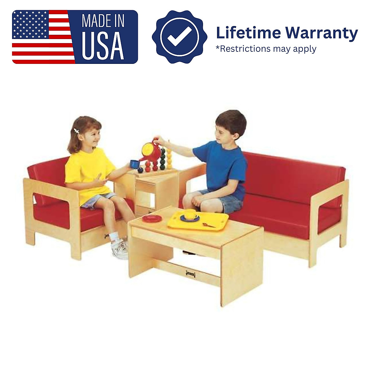 Jonti-Craft 0375JC Living Room Couch, Red