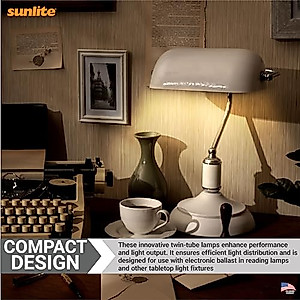 Sunlite FT24DL/835 Plug-in Twin Tube Compact Fluorescent Lamp, FT 4-Pin, 24 Watts, 1800 Lumens, 3500K Neutral White, 4-Pin (2G11) Base, 120 Volts, 1 Pack