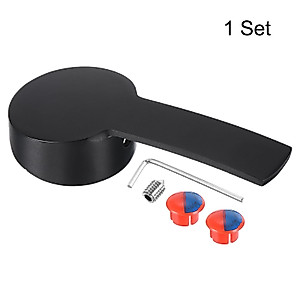 uxcell Single Lever Faucet Handle for 35mm Cartridge Zinc Alloy Faucet Handle Replacement for Kitchen Bathroom Shower, Black 4.1'' Length