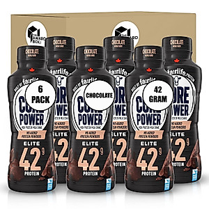 Core Chocolate Power Elite Failrlife High Protein Shakes (42 Grams) 14 Oz. 6 pack in The Award Box Packaging