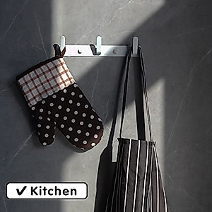 ninegridisland 3 Hooks White Towel Hooks for Bathrooms Farmhouse White Wall Mounted Hooks for Coat Rack Hooks Adhesive Bath Robe Hooks Stick on Wall Hook Rack Hat Key Hook for Hanging Bath Towel Hook