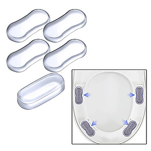 5 Pieces Toilet Seat Bumpers, Universal Toilet Seat Buffer Toilet Lid Rubber Bumpers Strong Adhesive Bidet Toilet Bumpers Used for Home, Hotel, Hospital Bidet Attachment