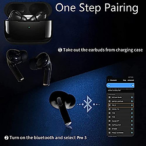 QiTooMar Mini Wireless Earbuds for Men/Women, Waterproof Sports Bluetooth Headphones, Stereo Noise Canceling in-Ear Headset Buds Earphones, 24Hours Support for Smartphone（Black）